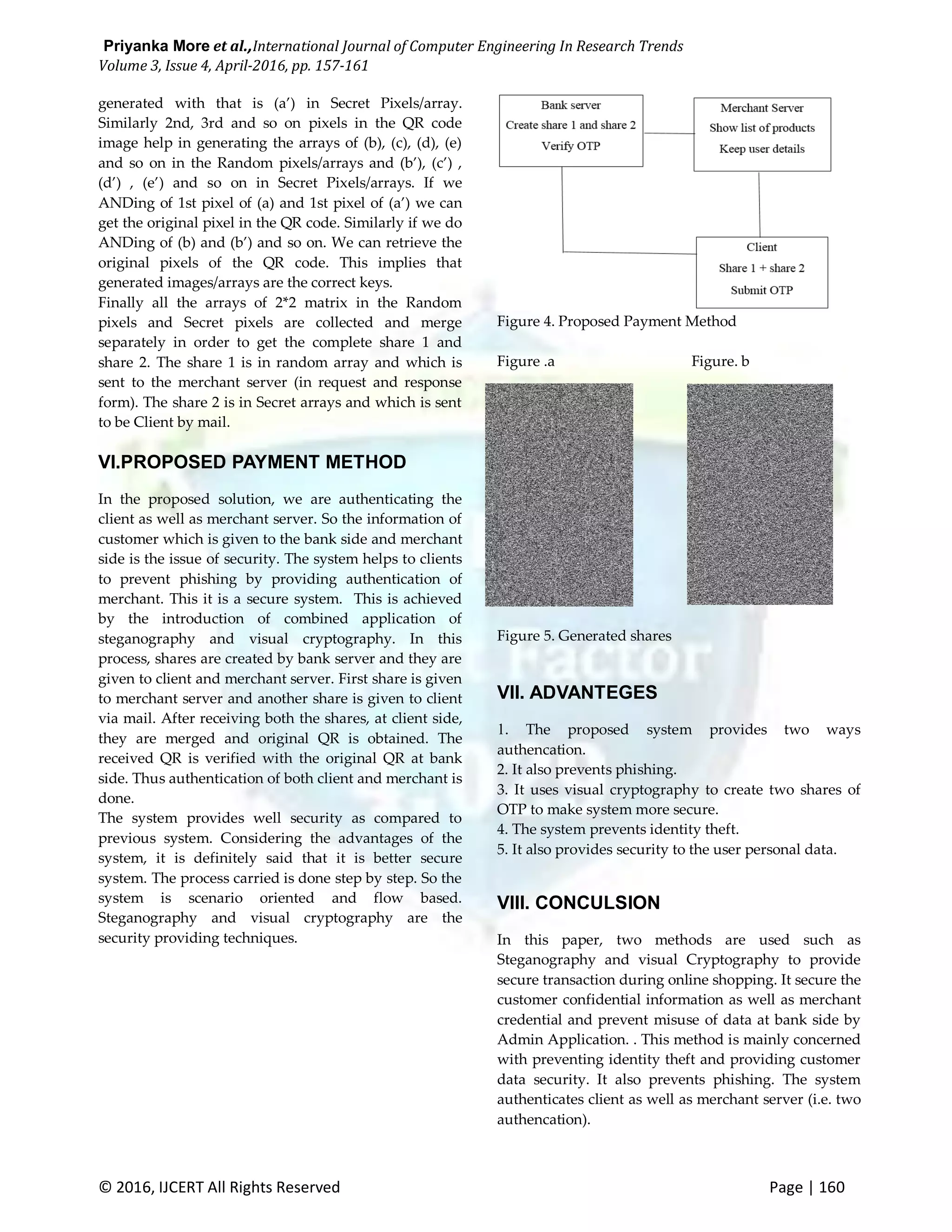 Online Payment System using Steganography and Visual Cryptography | PDF