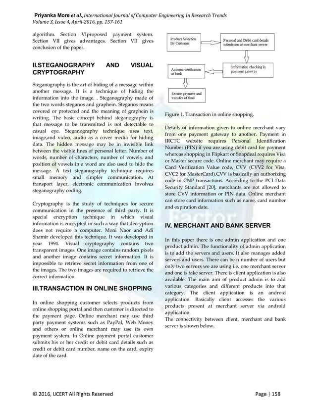 Online Payment System using Steganography and Visual Cryptography | PDF