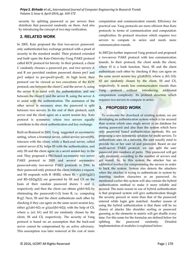 Efficient Multi Server Authentication And Hybrid Authentication Method Pdf Web Development