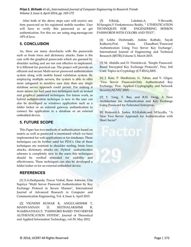 Efficient Multi Server Authentication And Hybrid Authentication Method Pdf Web Development