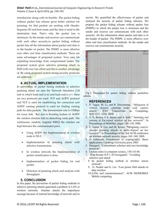 Prevention of Packet Hiding Methods In Selective Jamming Attack | PDF