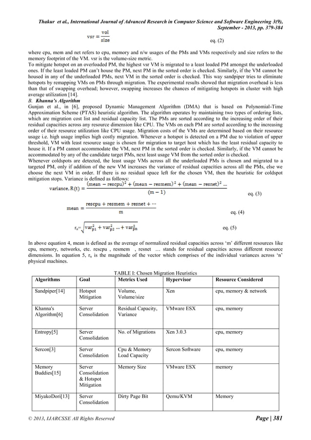 SERVER COSOLIDATION ALGORITHMS FOR CLOUD COMPUTING: A REVIEW | PDF