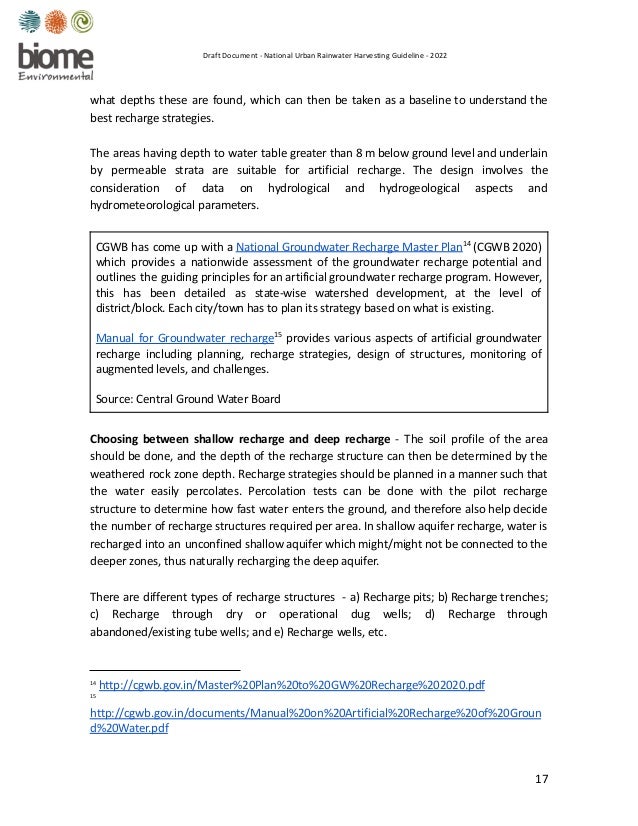 National Urban Rainwater Harvesting Guidelines | PDF