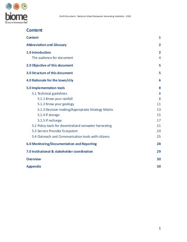 National Urban Rainwater Harvesting Guidelines | PDF