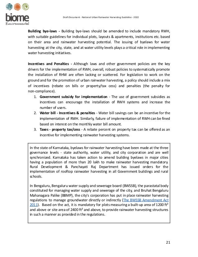 National Urban Rainwater Harvesting Guidelines | PDF