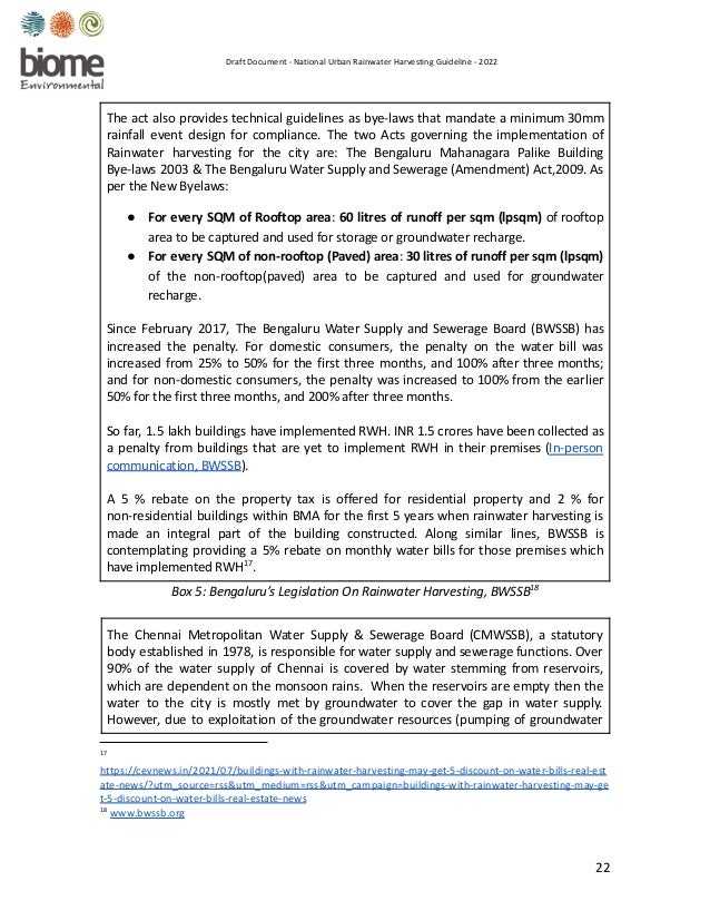 National Urban Rainwater Harvesting Guidelines | PDF