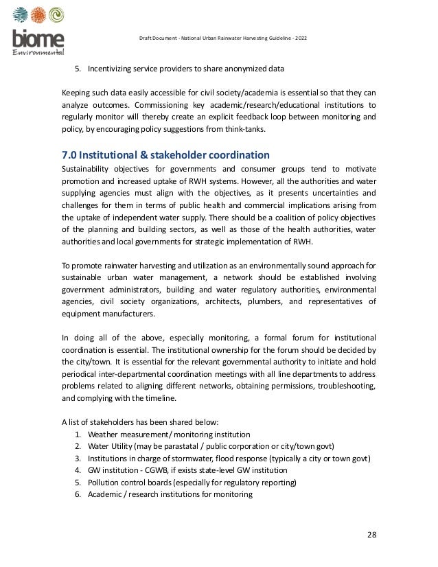National Urban Rainwater Harvesting Guidelines | PDF