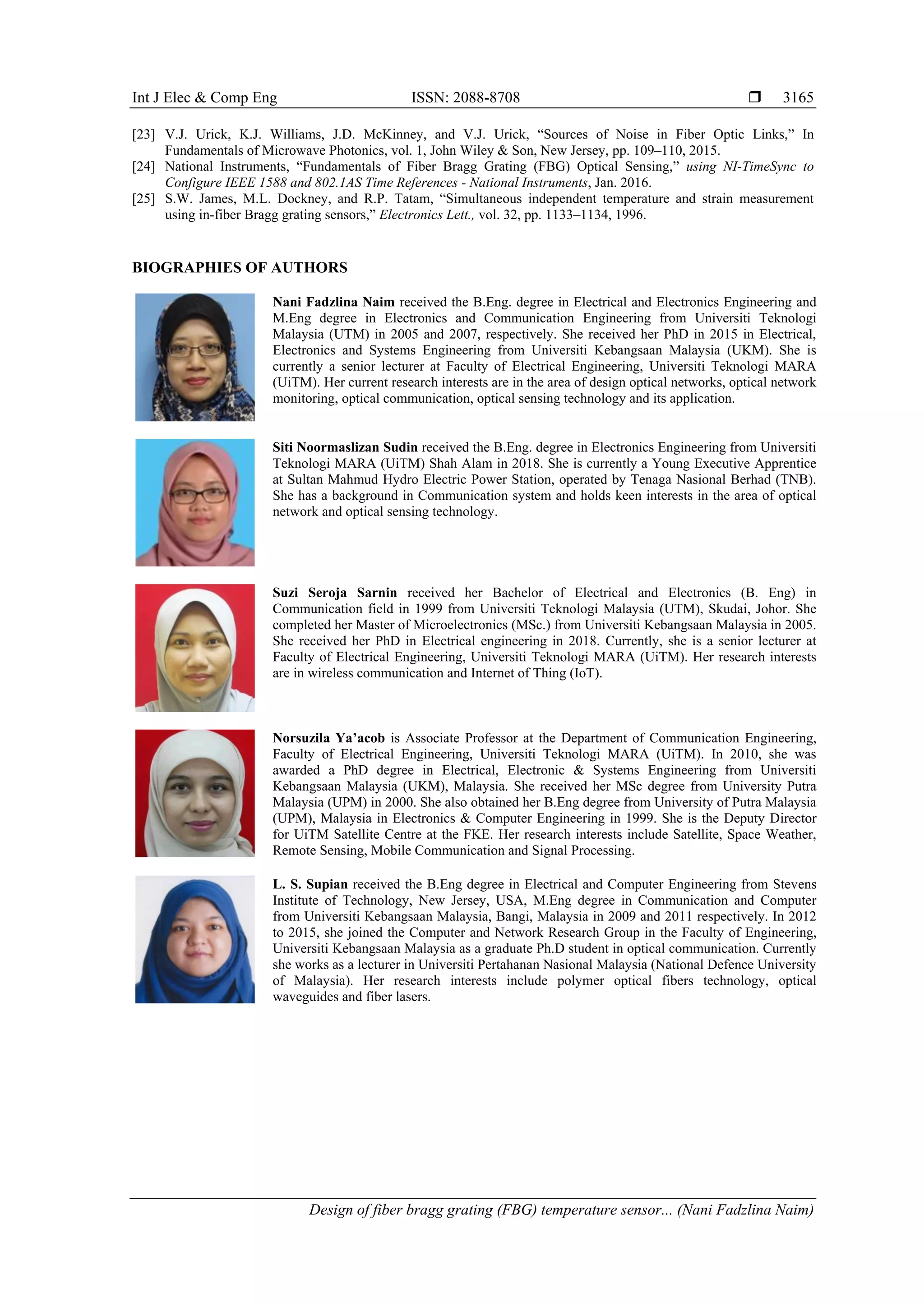 Design of fiber bragg grating (FBG) temperature sensor based on optical frequency domain ...