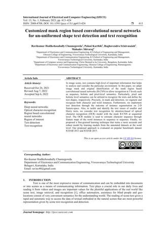 Customized mask region based convolutional neural networks for un-uniformed shape text detection ...