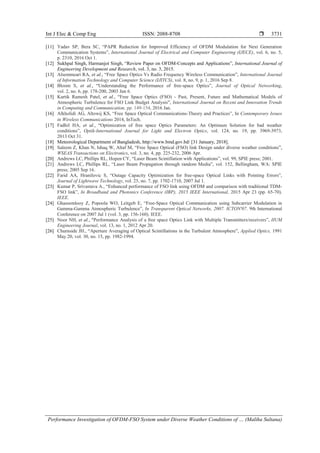 Performance Investigation of OFDM-FSO System under Diverse Weather ...