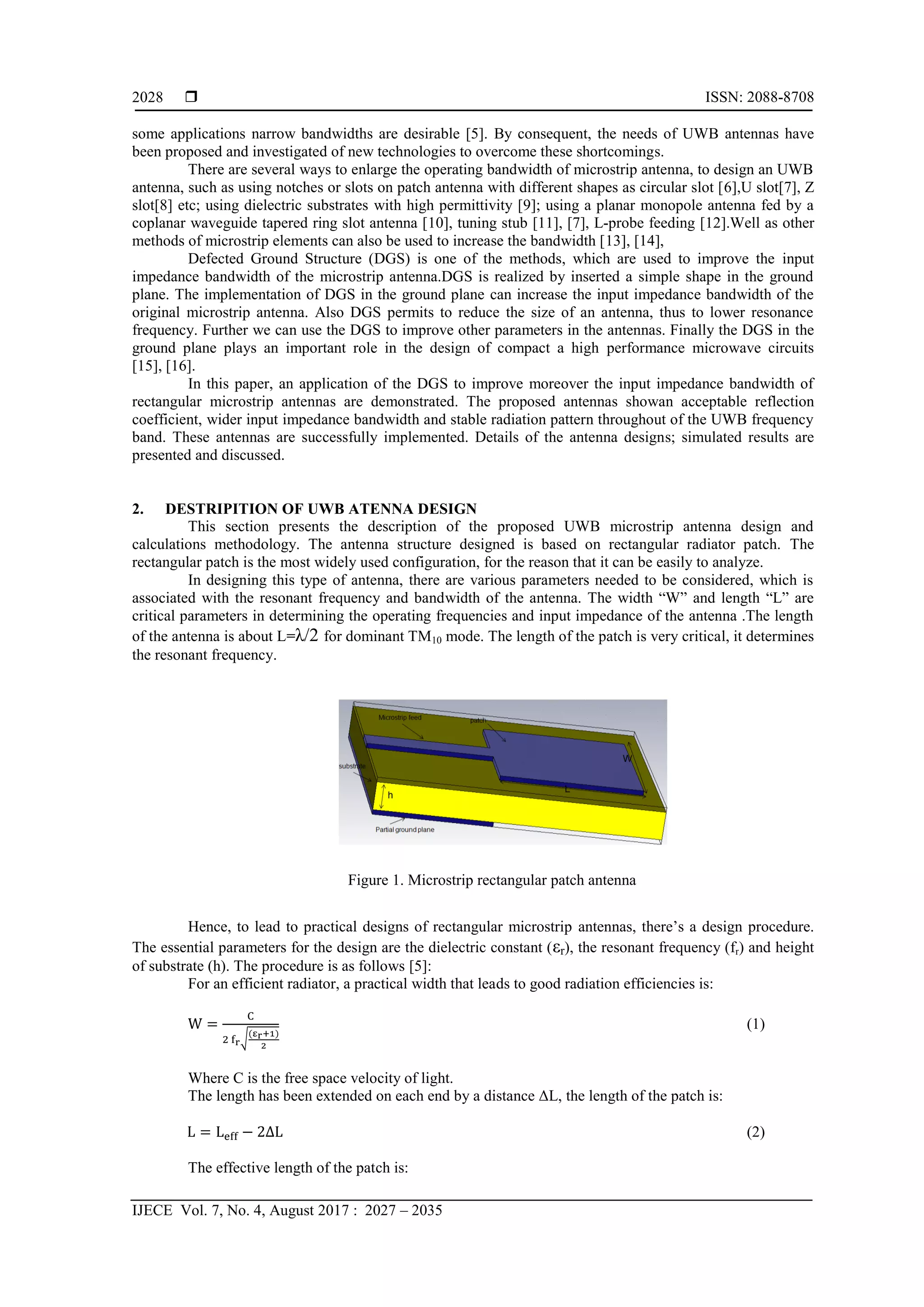 Microstrip Rectangular Monopole Antennas With Defected Ground For Uwb Applications Pdf