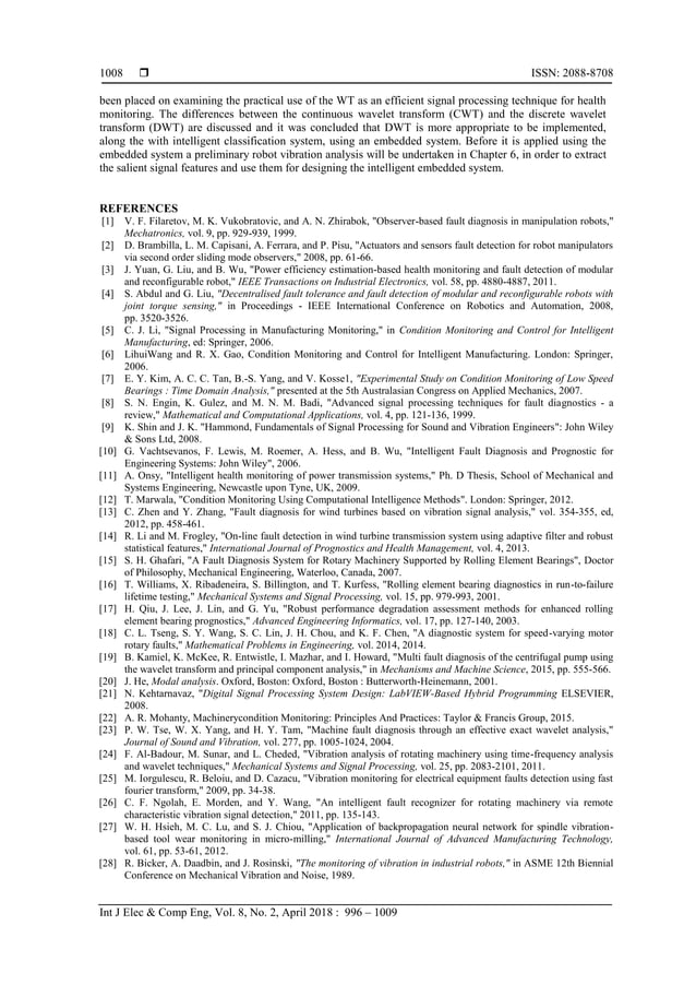 Development Of A Condition Monitoring Algorithm For Industrial Robots
