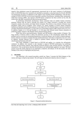Combination of texture feature extraction and forward selection for one-class support vector ...