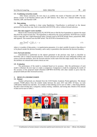 Combination of texture feature extraction and forward selection for one ...