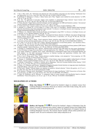 Combination of texture feature extraction and forward selection for one-class support vector ...