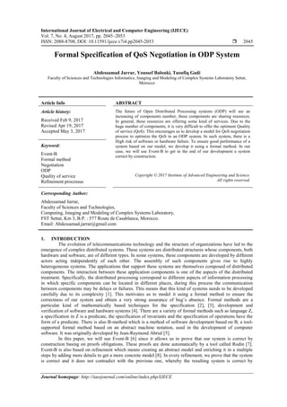 Formal Specification of QoS Negotiation in ODP System | PDF