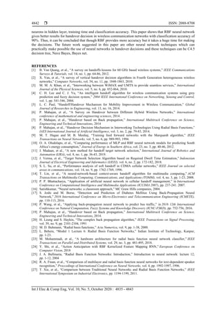 Analysis of back propagation and radial basis function neural networks for handover decisions in ...