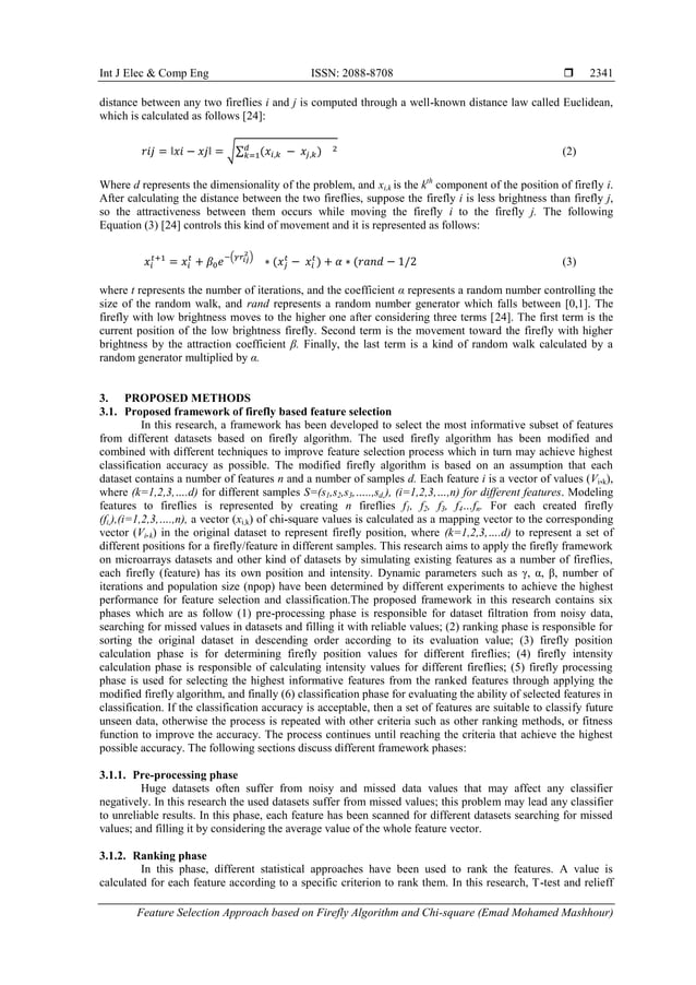 Feature Selection Approach Based On Firefly Algorithm And Chi Square Pdf