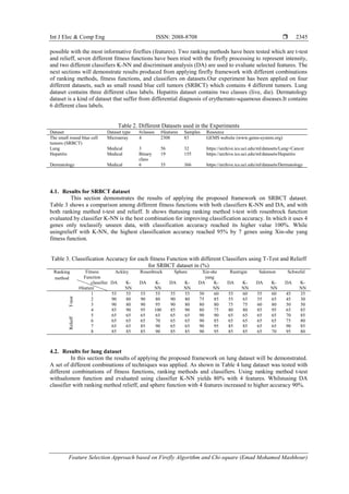 Feature Selection Approach based on Firefly Algorithm and Chi-square | PDF