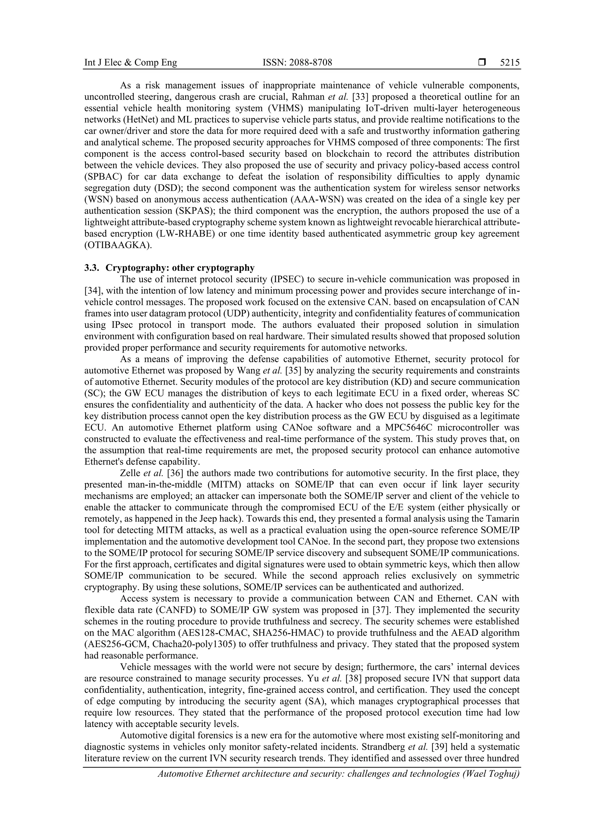 Automotive Ethernet architecture and security: challenges and ...