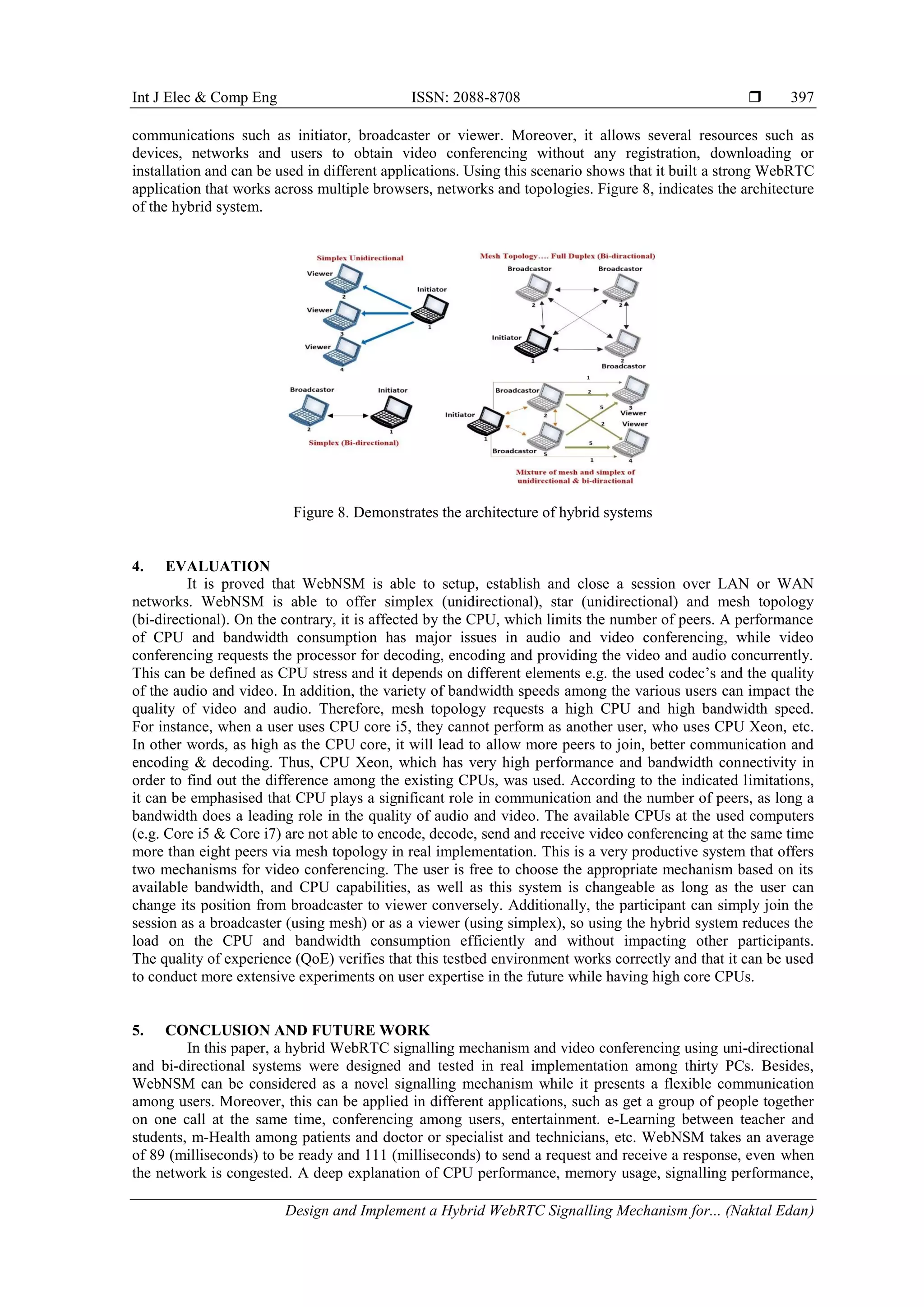 Design and Implement a Hybrid WebRTC Signalling Mechanism for Unidirectional & Bi-directional ...