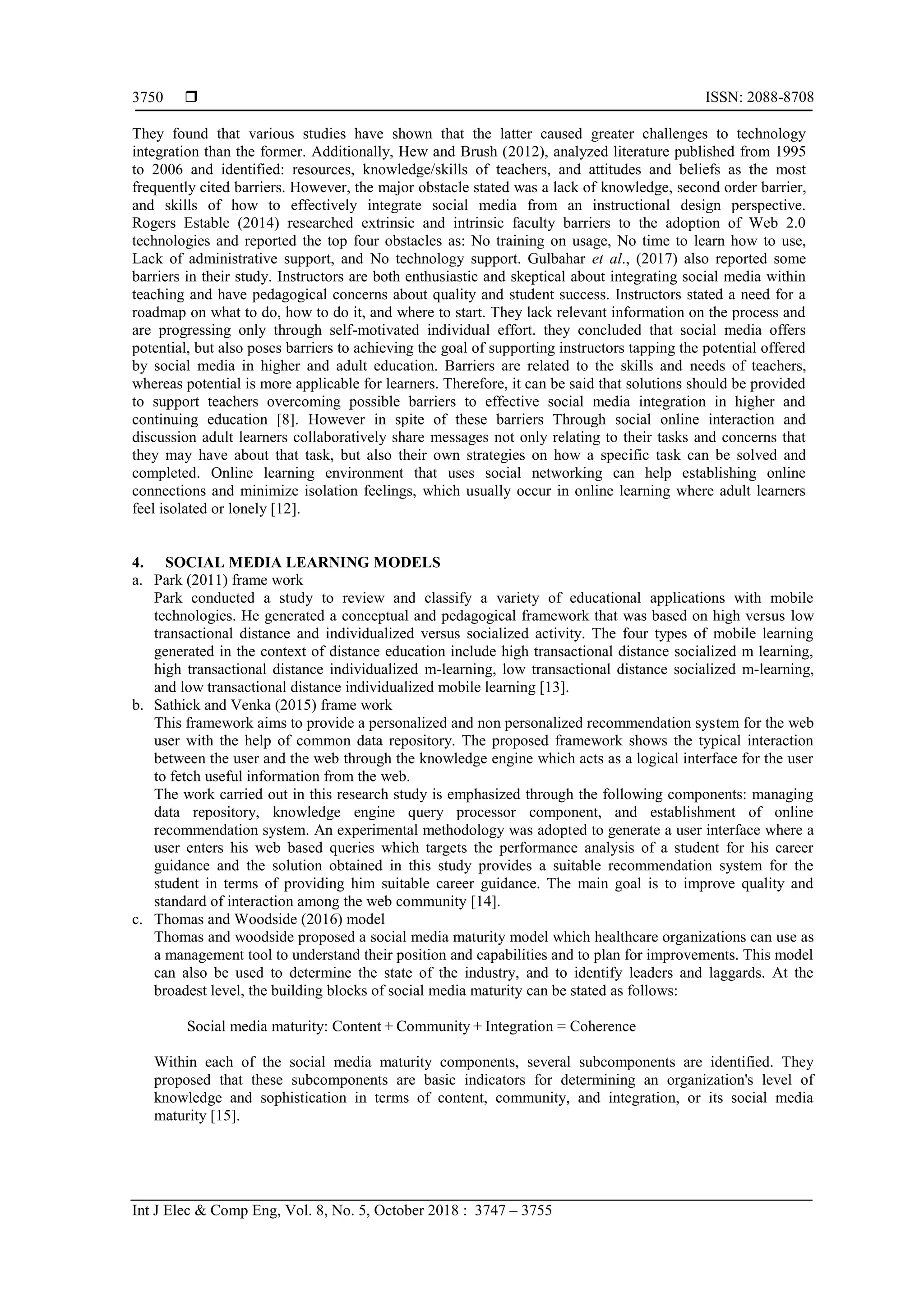 The Impact of Social Media Technologies on Adult Learning | PDF