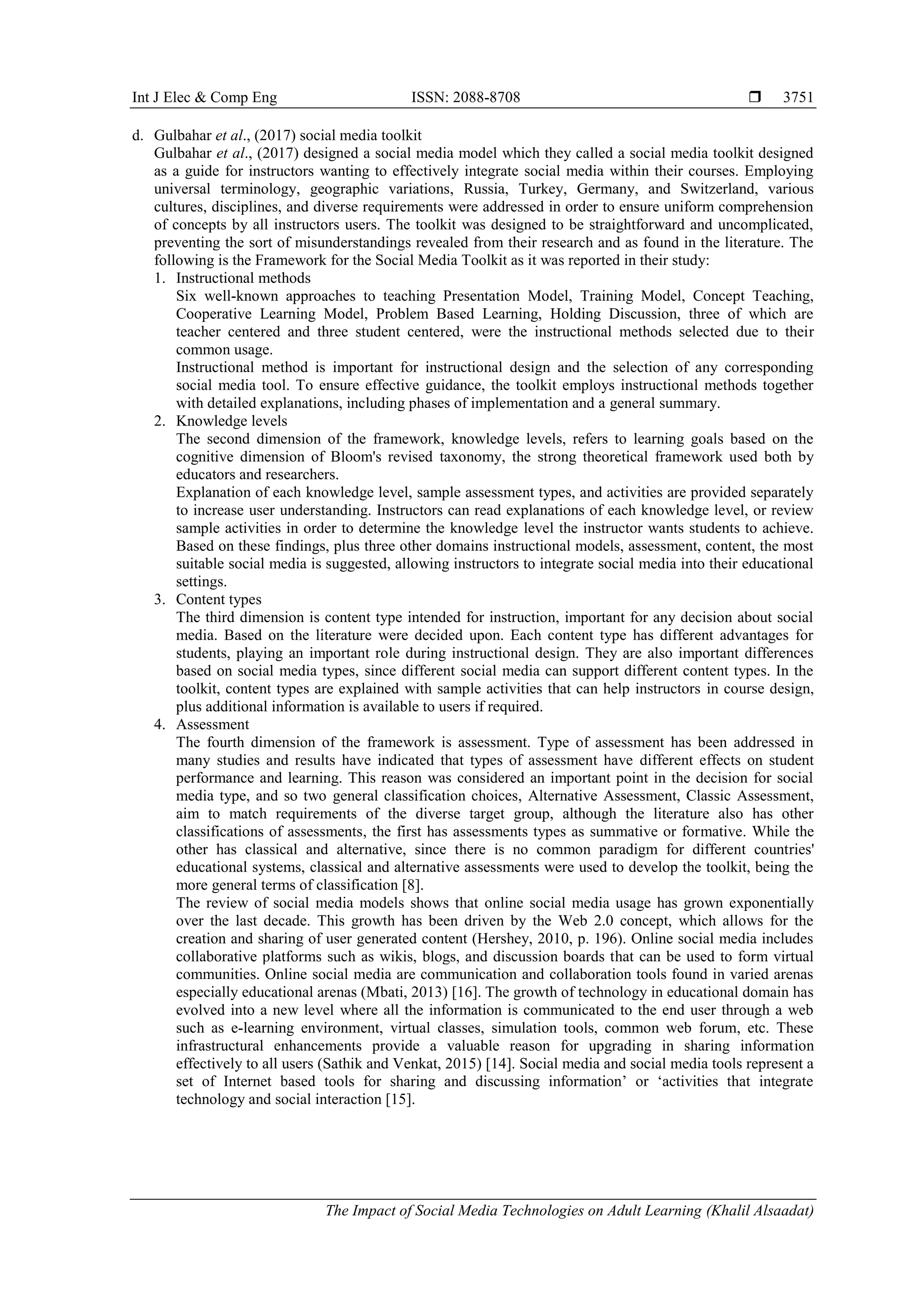 The Impact of Social Media Technologies on Adult Learning | PDF