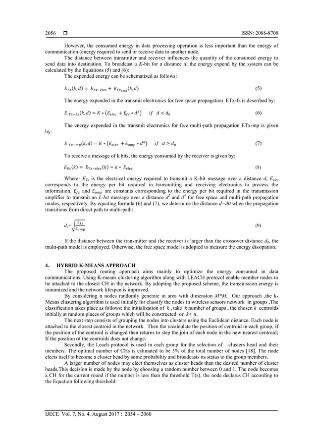 Energy-Efficient Hybrid K-Means Algorithm for Clustered Wireless Sensor Networks | PDF