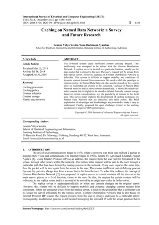 Caching on Named Data Network: a Survey and Future Research | PDF