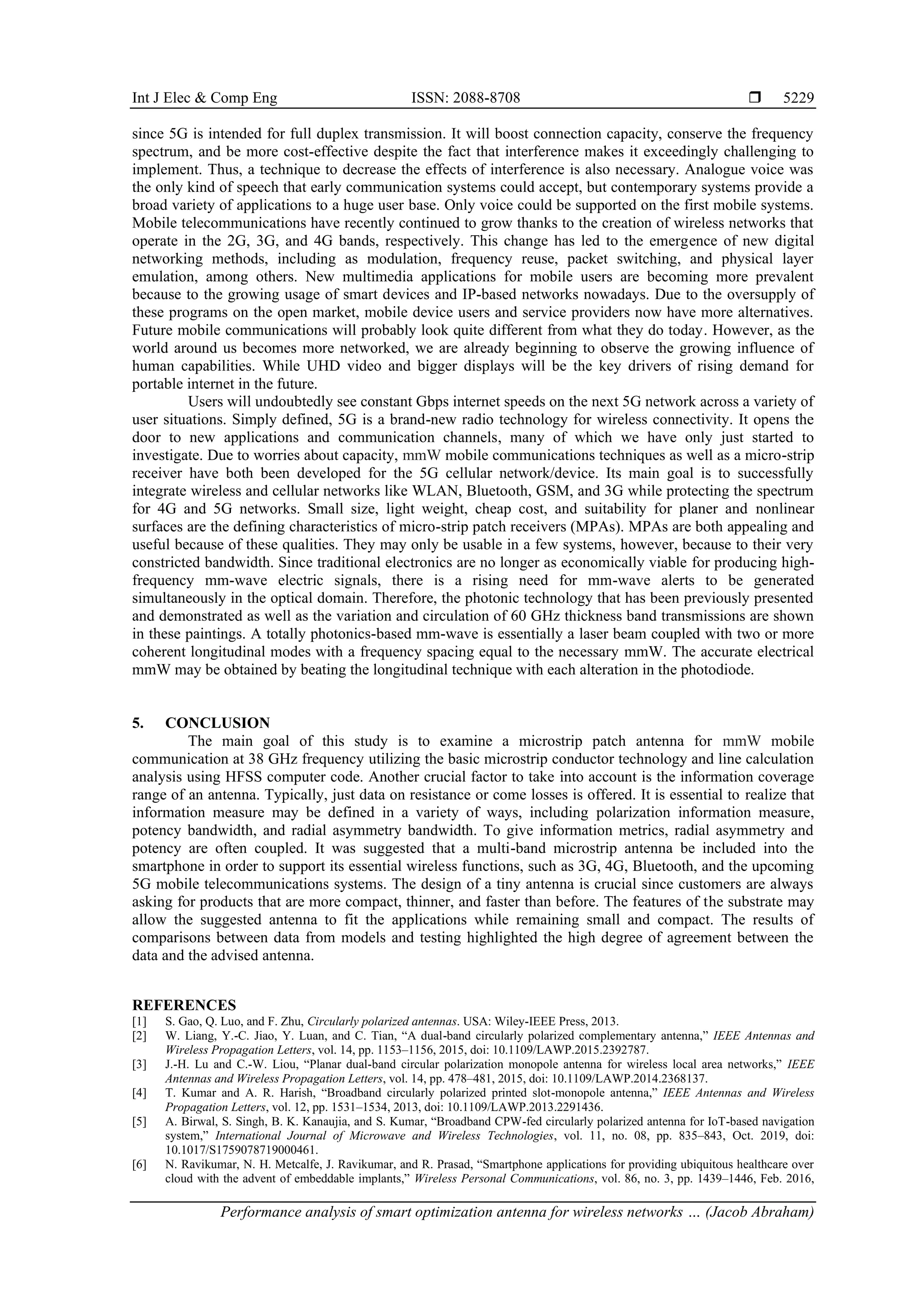 Performance analysis of smart optimization antenna for wireless networks | PDF