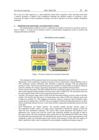 Proactive cloud service assurance framework for fault remediation in cloud environment | PDF