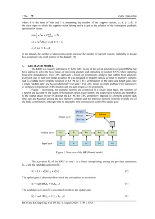 Text classification based on gated recurrent unit combines with support vector machine | PDF