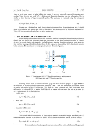 Text classification based on gated recurrent unit combines with support vector machine | PDF