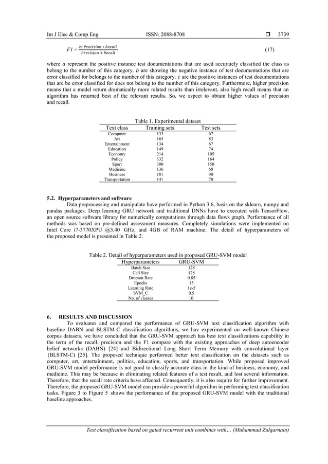 Text classification based on gated recurrent unit combines with support ...