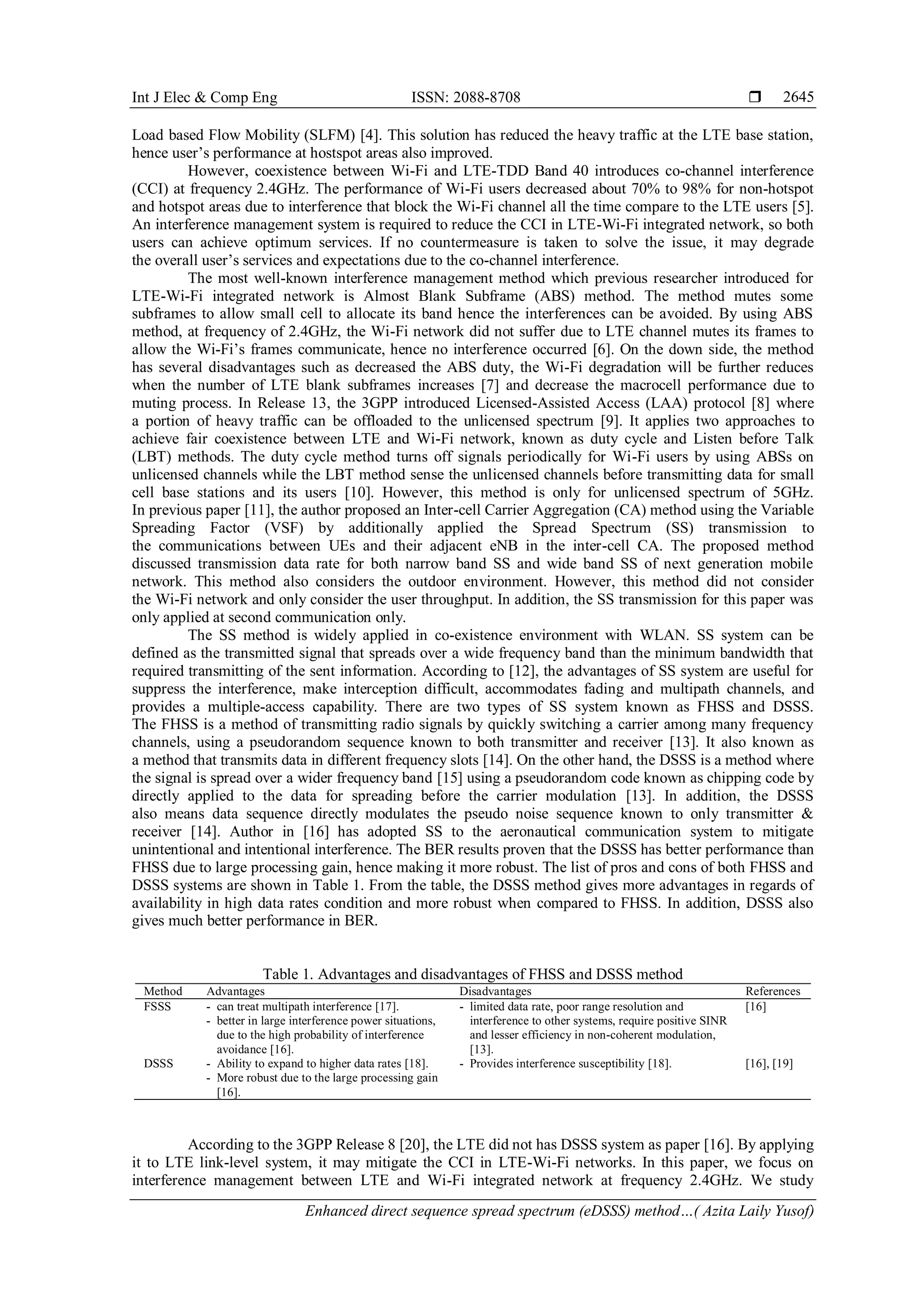 Enhanced direct sequence spread spectrum (eDSSS) method tomitigate SINR ...