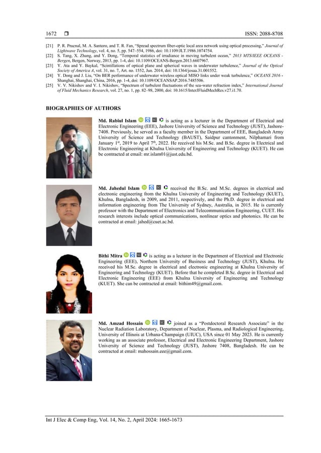 Performance analysis of 2D optical code division multiple access through underwater wireless ...