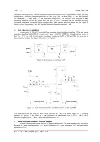 Concurrent Quad-band Low Noise Amplifier (QB-LNA) using Multisection Impedance Transformer | PDF