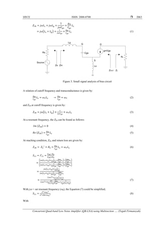 Concurrent Quad-band Low Noise Amplifier (QB-LNA) using Multisection Impedance Transformer | PDF