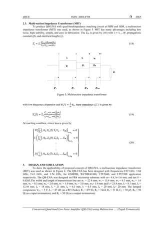 Concurrent Quad-band Low Noise Amplifier (QB-LNA) using Multisection Impedance Transformer | PDF