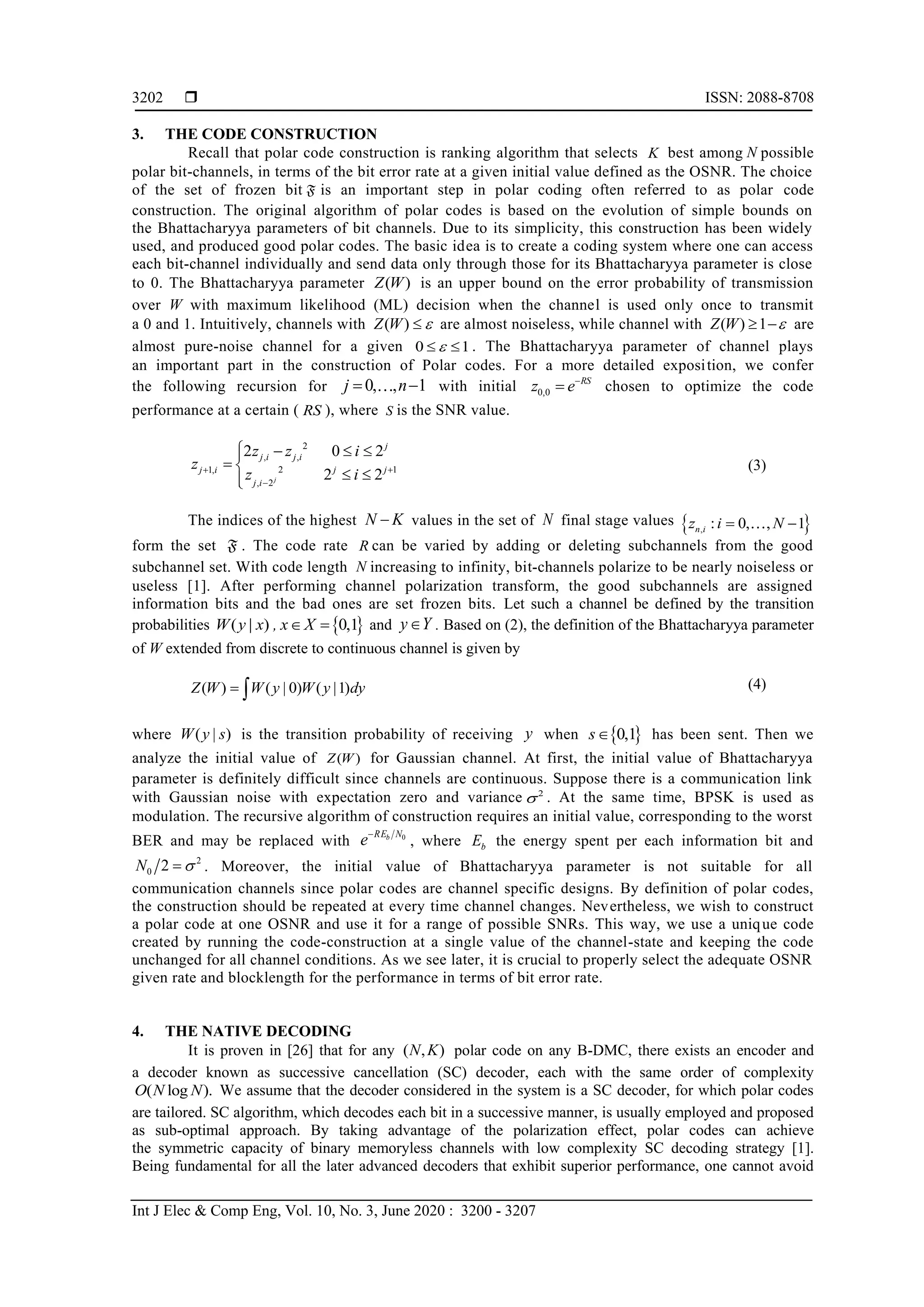 Study of the operational SNR while constructing polar codes | PDF | Programming Languages ...
