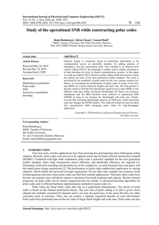 Study of the operational SNR while constructing polar codes | PDF | Programming Languages ...