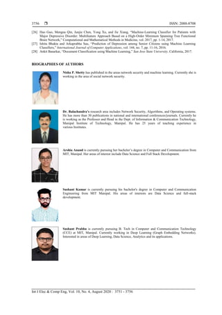 Predicting depression using deep learning and ensemble algorithms on raw twitter data | PDF