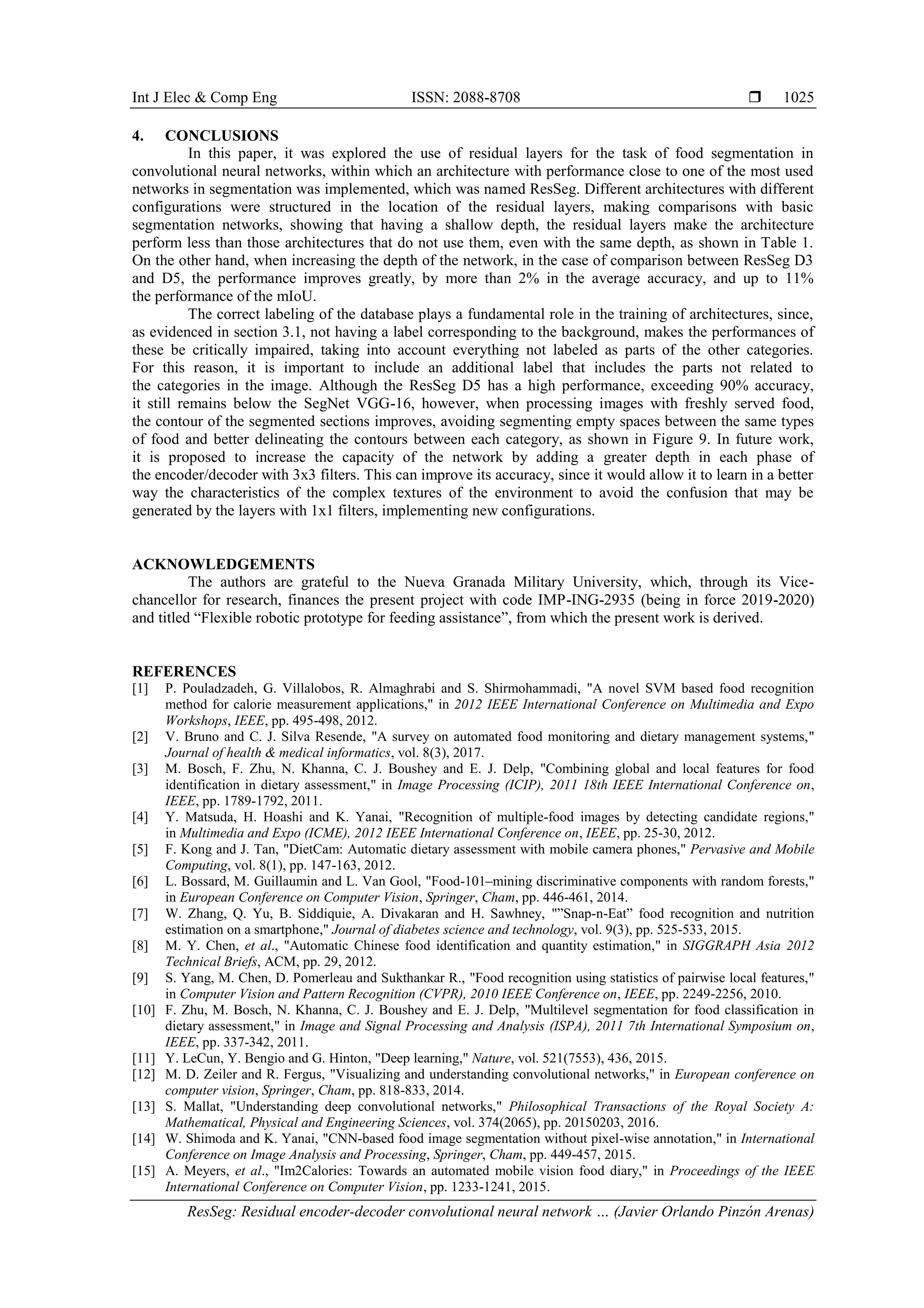Resseg Residual Encoder Decoder Convolutional Neural Network For Food Segmentation Pdf