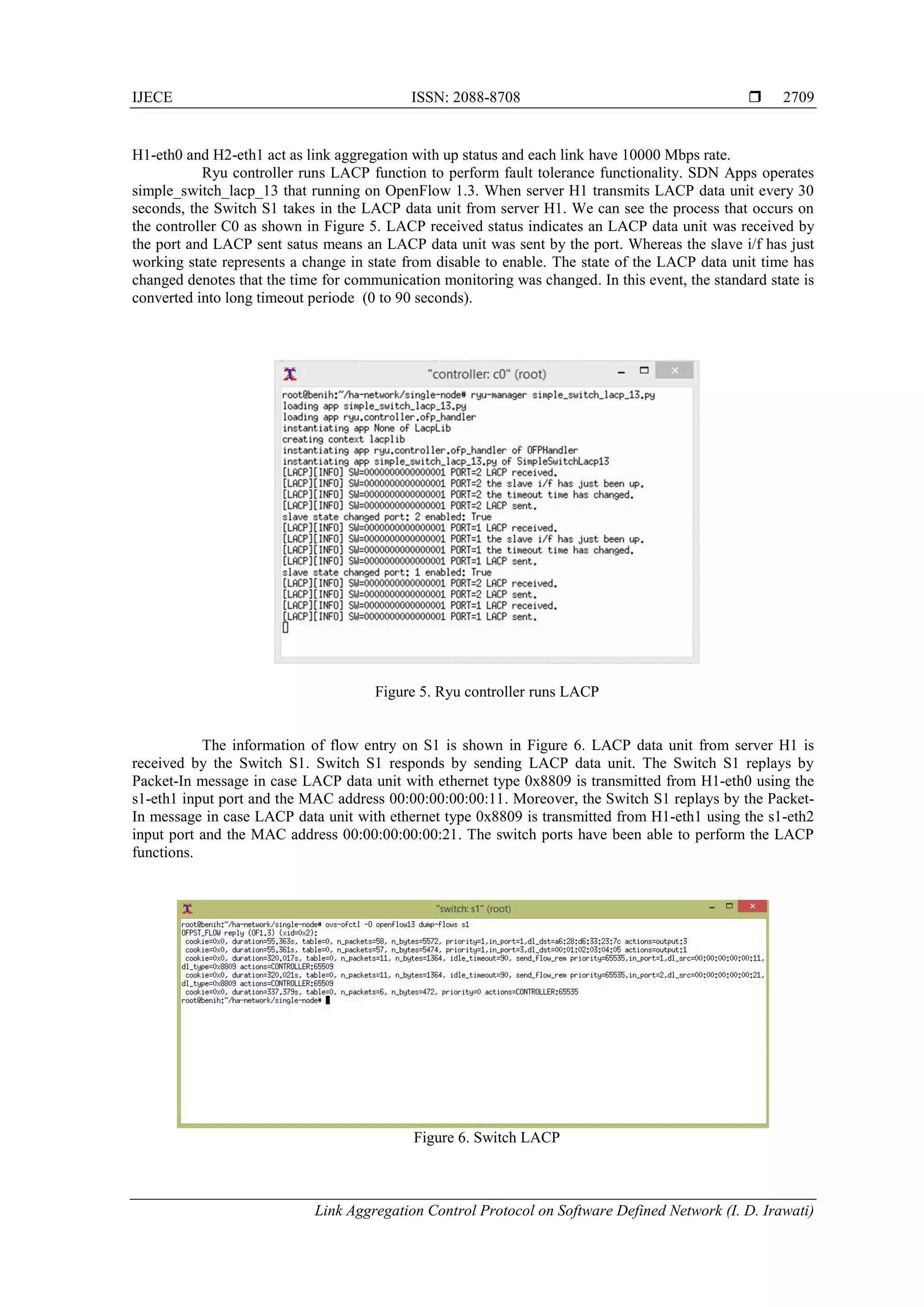 Link Aggregation Control Protocol on Software Defined Network | PDF