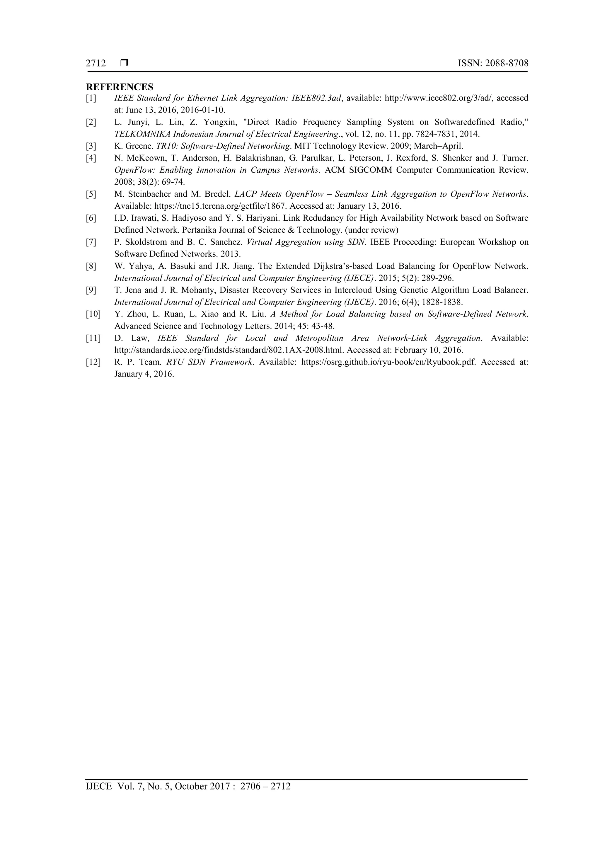 Link Aggregation Control Protocol on Software Defined Network | PDF