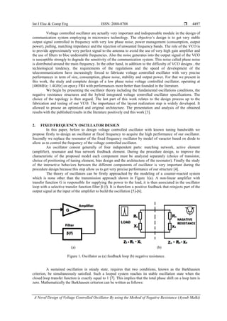 A Novel Design of Voltage Controlled Oscillator by Using the Method of Negative Resistance | PDF ...