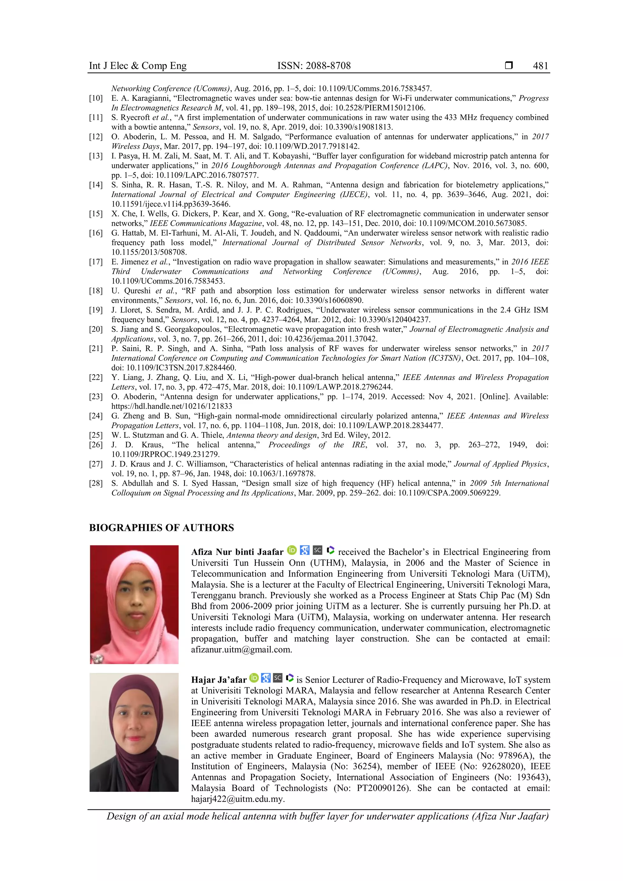 Design of an axial mode helical antenna with buffer layer for ...
