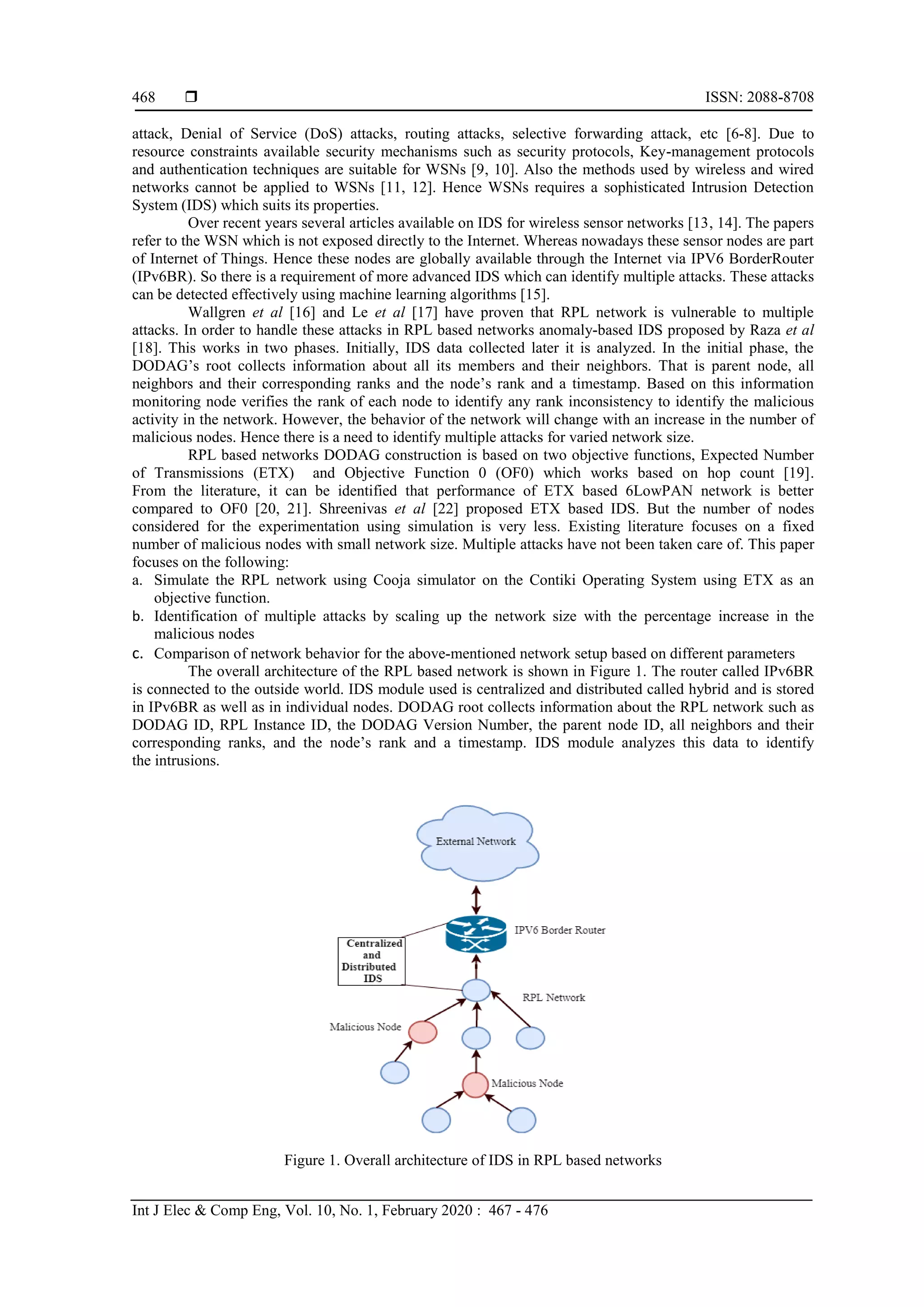Multiple Intrusion Detection In Rpl Based Networks Pdf