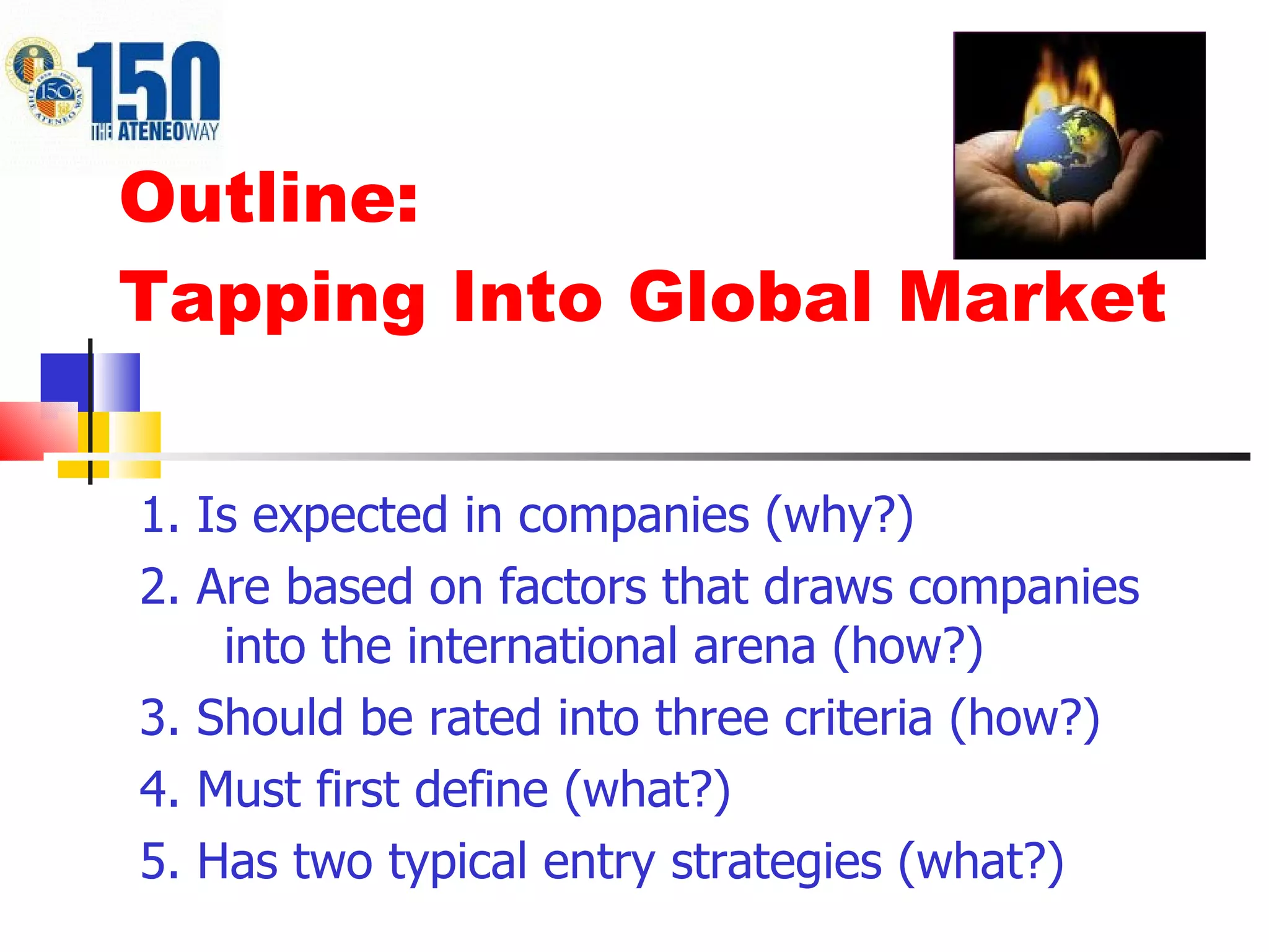 Tapping Global Market | PPT