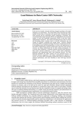 Load Balance in Data Center SDN Networks | PDF